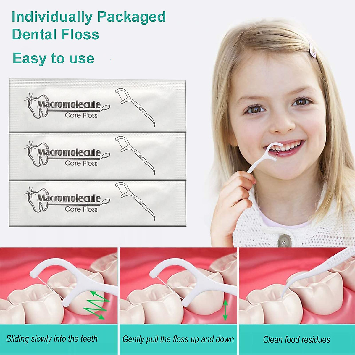 Dental Flossers Individually Wrapped, Dental Flossers, Floss Single Bag, Travel Dental Floss, Unflavored Floss Picks, Floss Sticks, Tooth Floss, Dental Picks Disposable 150 Count