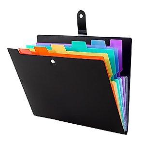 YAMHOHO Expanding Folders Pocket Buckle Accordion File Organizer Plastic Wallet for Cards,Coupons,Receipt,Tax Item, Expandable Portable Folder