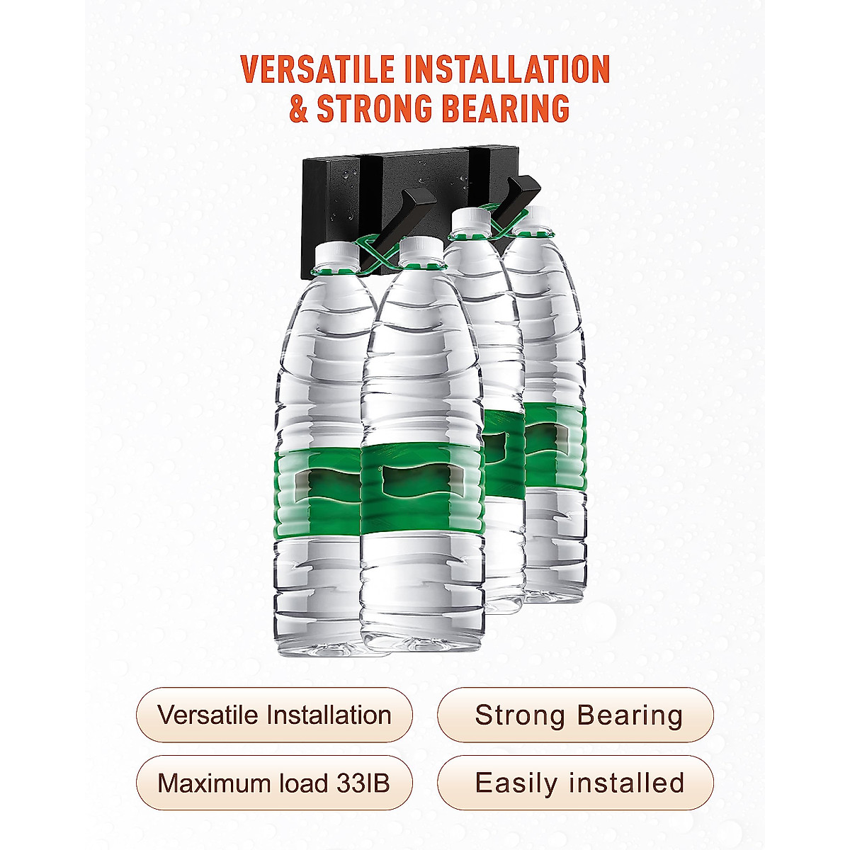 SPIEASSE 2 Pack，Modern Waterproof Black Wall Hooks，Foldable Towel Hooks for Bathrooms, Coat Hooks Wall Mounted - Ideal for Bathroom, Kitchen, Balcony