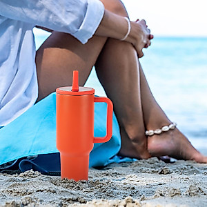 40 oz Leak Proof Insulated Tumbler with Handle Lid Flip Straw&Rubber Base,Reusable Stainless Steel Water Bottle Car Cup Hold Friendly Insulated Cup,Spill Proof Tumbler BPA Free Vacuum Traveler Mug