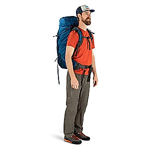 Osprey Aether 65L Men's Backpacking Backpack, Deep Water Blue, S/M