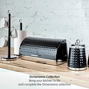 Morphy Richards 978053 Dimensions Set of 3 Round Kitchen Storage Canisters, Black