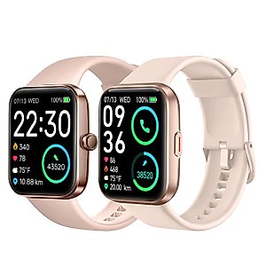 SKG Smart Watch, Fitness Tracker with 5ATM Swimming Waterproof, Health Monitor for Heart Rate, Blood Oxygen, Sleep, 1.7'' Touch Screen Bluetooth Smartwatch Fitness Watch for Android-iPhone iOS, V7