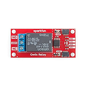 SparkFun Qwiic Single Relay-Up to 5.5A at 240VAC Multiple I2C addresses Available Turn on/Off high Power Device from Low Power microcontroller No Soldering Large Power Loads w/Simple I2C Commands