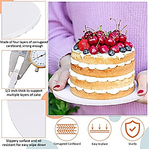 20 Pcs 12 Inch Round Cake Drum Round Boards Cardboard 0.4 Inch Thick Cake Drums Cake Decorating Supplies for Wedding Birthday Party (White)