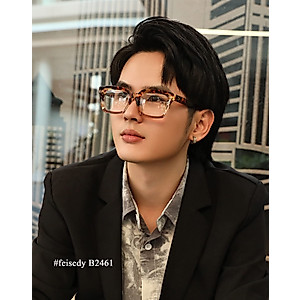 FEISEDY Glasses Frame Womens, Square Thick Eyeglasses Frame, Classic Eyewear for Men B2461