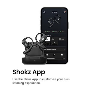 SHOKZ OpenFit - Open-Ear True Wireless Bluetooth Headphones with Microphone, Earbuds with Earhooks, Sweat Resistant, Fast Charging, 28HRS Playtime, Compatible with iPhone & Android