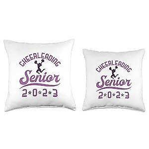 Cheer Senior Night Gifts and Apparel Cheerleading Senior Graduation Cheer Class of 2023 Throw Pillow, 16x16, Multicolor