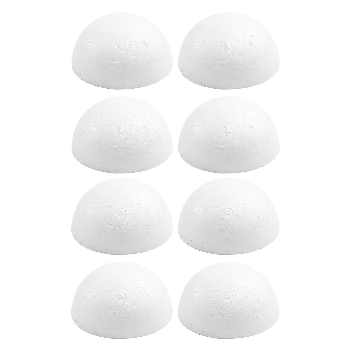 Crafjie 8PCS 4 Inchs Half Foam Balls White Half Round Polystyrene Foam Balls Craft Supplies Hemispherical Christmas Craft Ballfor DIY Home Craft Project and Art Decoration