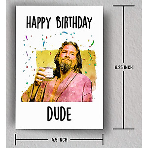 The Dude Funny Birthday Card | Happy Birthday Dude | Meme | Card for Bestfriend Girlfriend Brother| Blank Card