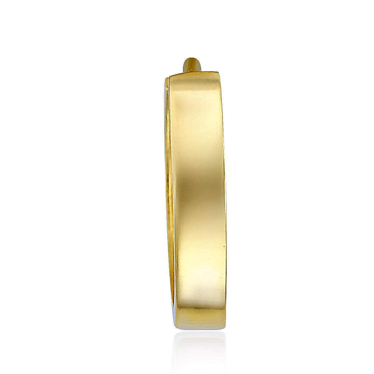 14k REAL Yellow Gold 2.5mm Thickness Hoop Huggie Earrings (13 x 13 mm)