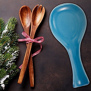 Patelai Ceramic Spoon Rest Spoon Holder Stovetop Spoon Holder for Kitchen Stove Coffee Bar Accessories (Blue)