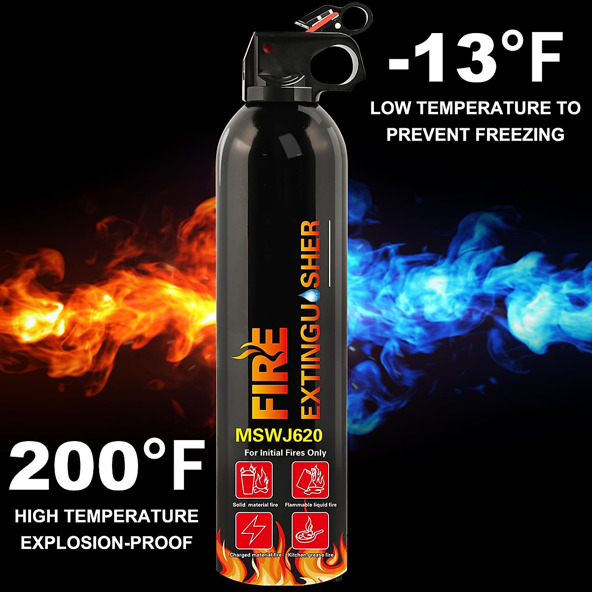 Fire Extinguisher for Home - 2pack Car Fire Extinguisher Mount, Small A B C K Fire Extinguisher, Water-Based Fire Extinguishers for Car/House/Kitchen/Truck/Marine/Boat/Vehicle/utv/rv