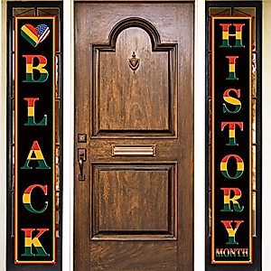 Nepnuser Black History Month Porch Banner African American National Holiday February Festival Front Door Hanging Sign Home Outdoor Decoration