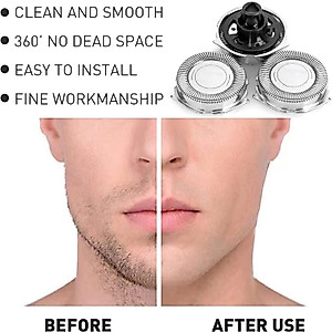 YAFIYGI Replacement for Heads Shaving Heads SH30 SH52 and Series 3000 2000 1000 Shavers S738 Click and Style Easy Cut Replace Heads 3 Pack