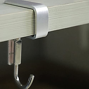 JfwuHap Student Desk Space Aluminium Alloy Nail-Free Hook 2 Pack Office Bag Hook Clothes Hook (2.6cm/1.02",Suitable for 2.5 cm/0.98" Thick Plate.)