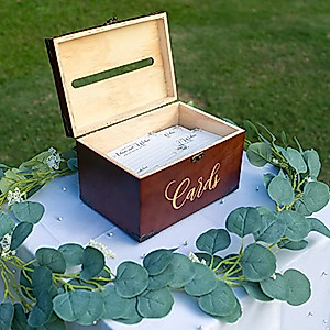 Joy Ceremony Decorative Wedding Card Box, Rustic Wooden Envelope Boxes with Slot, Wishing Well for Wedding Reception, gift box wedding Card Holder for Advice and Wishes for the Mr and Mrs