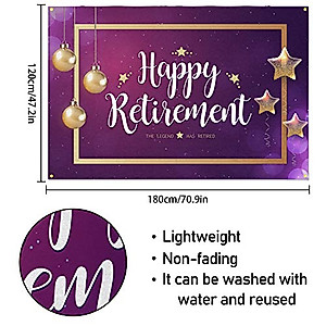 PAKBOOM Happy Retirement The Legend Has Retired Backdrop Banner - Retirement Party Decorations Supplies for Women - 3.9 x 5.9ft Purple