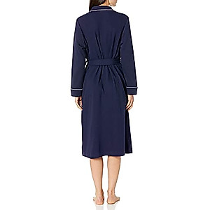Amazon Essentials Women's Lightweight Waffle Full-Length Robe (Available in Plus Size), Navy, Medium