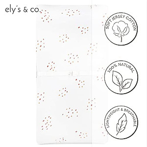 Ely’s &Co. Changing Pad Covers | Cradle Sheet 1-Pack Combed Jersey Cotton for Baby Girl - (Pink Raindrops)