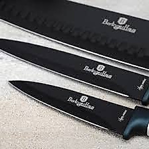 Berlinger Haus Kitchen Knife Set with Magnetic Knife Holder, 6 Pieces Knives Set for Kitchen with Block, Stainless Steel Sharp Cutting Chef Knife Set, Cooking Knives Set with Ergonomic Handle, Blue