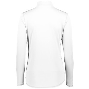 Augusta Sportswear Ladies Attain Wicking 1/4 Zip Pullover - Women's Running Long Sleeve Jacket with Sun Protection, White, Medium