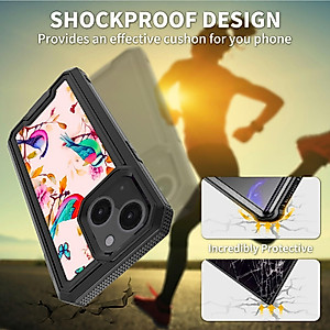 BPQOJB for iPhone 15 Case for iPhone 15 Phone Case with Birds on The Tree Pattern for Men Women Dual Layer Hybrid Hard PC Soft TPU Shock Proof Protective Phone Case for iPhone 15 6.1 inch 2023