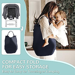 Hook On High Chair, Portable Clip on Table High Chairs for Babies and Toddlers, Removable and Washable Baby Feeding Seat, High Load Design, Attach to Table for Home and Travel- Grey