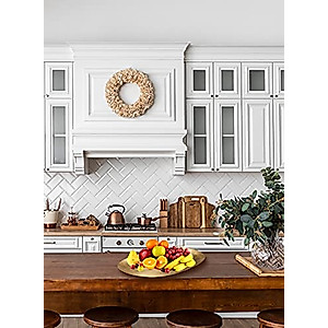 Serene Spaces Living Antique Oval Raw Brass Tray, Hammered Decorative Metal Tray Use as Holder for Accessories, Candles, Jewelry, Centerpiece for Kitchen or Dining Table, 17" Long, 11.5" Wide, 1" Tall