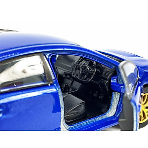 Impreza WRX STI Toy Car Racing Sports Diecast Model Car 1/36 Scale Metal Pull Back Vehicle, Doors Open, Zinc Alloy Casting, Boys Toys Kids Birthday Gifts Mens Collection, Blue