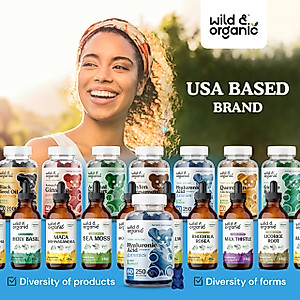 Hyaluronic Acid Gummies 250mg - Pure Hyaluronic Acid Supplements for Joints - Hair Skin and Nails Gummies w/Hyaluronic Acid Powder - Skin Supplement w/Vitamin C Hyaluronic Acid - 60 Vegan Chews