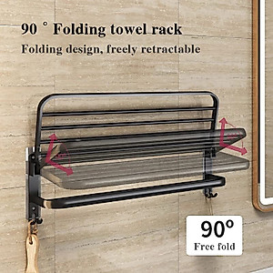 N/A Folding Bath Towel Rack Toilet Sucker Hanging Rod Nail-Free Bathroom Towel Rack ( Color : D , Size : 50cm )