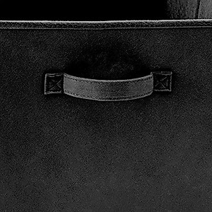 EZOWare Set of 4 Foldable Black Fabric Basket Bin, Collapsible Storage Cube Boxes for Nursery Toys (13 x 15 x 13 inches)