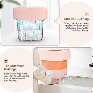 Portable Washing Machine, Mini Washing Machine Foldable Laundry Bucket,Portable Small Washer by for Socks Underwear or Small Items, Travel Business Trip or College Rooms
