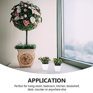 Cabilock 2Pcs Artificial Flowers Potted Plants Fake Greenery Shrubs Plants for Kitchen Home Wedding Office Garden Decor Pink Yellow