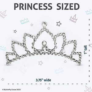 Butterfly Craze Princess Crown Comb Mini Tiara for Kids - Ideal for Wedding Entourage like Flower Girls, Add a Touch of Royalty to Your Child's Birthday Party, Perfect for Dress Up, Pretend Play