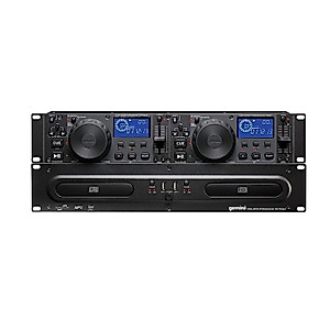 Gemini CDX-2250i Pro DJ Dual Two Deck Rack Mount CD/MP3 Media Player w/USB Bundle with RockvilIe RWM1203VHWireless Dual Handheld Microphone System/Digital Display