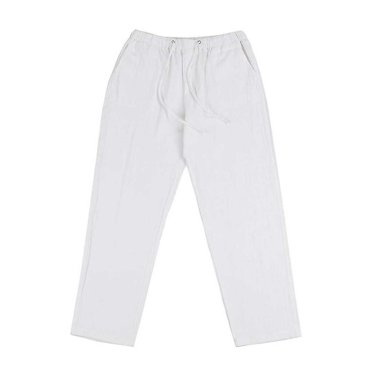 Men's Casual Loose Linen Pants Lightweight Drawstring Elastic Waistband Trousers