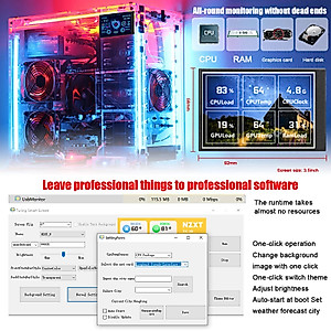 PC CPU Data Monitor, 5in IPS USB Mini Screen Computer Sensor Panel Display Temperature Monitor for AIDA64 PC CPU Data Monitor, Only Support for Windows System