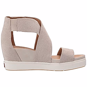Dr. Scholl's Shoes Women's Sheena Wedge Sandal, Oyster Microfiber Perforated, 9.5 US