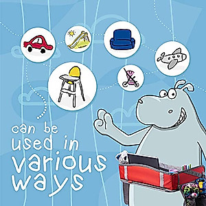 Hippococo Kids Travel Tray: Premium Portable Activity Organizer, Non-Flimsy, Padded Base, Large Storage Pocket, Sturdy Walls, Waterproof, Tablet Holder, Universal Fit - Car Seats, Strollers & Airplane