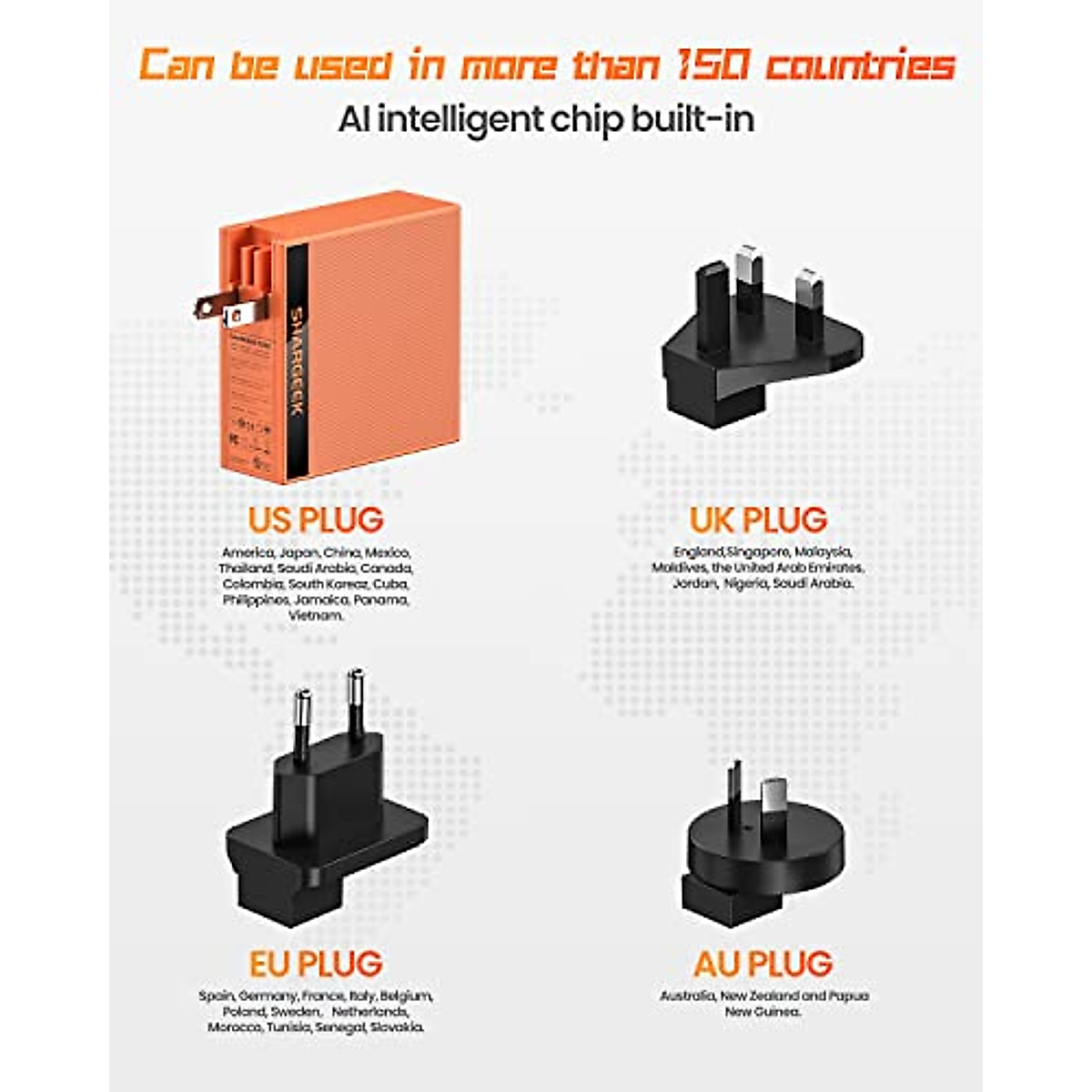 Shargeek USB C Charger 140W Wall Charger, Multiport Quick Charging Station PD3.1 GaN Laptop Charger for MacBook Pro/Air, iPhone 14, iPad, Galaxy, Google, and More