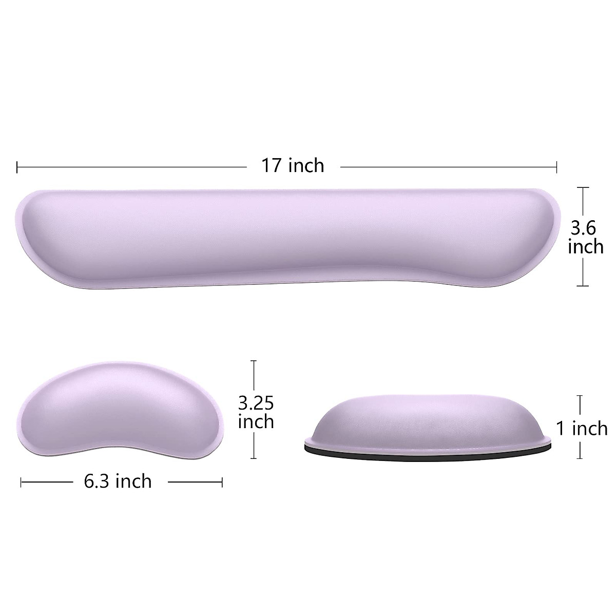 Dapesuom Enlarge Keyboard Wrist Rest Pad,Memory Foam Set Wrist Cushion Support for Easy Typing & Pain Relief,Mouse Wrist Pad,Anti-Slip Wrist Support for Gaming,Computer, Laptop, Office,Vanilla Purple