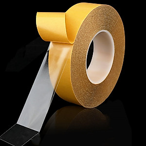 ANGKEEL Double Sided Tape with Acrylic Clear Adhesive 1Inch x 66 Feet Super Thin Strong Sticky Tape for Arts & Crafts, Photo, Paste Scrapbook, Woodworking, Fixed Carpet, Wall Decor, Anti Cat Scratch
