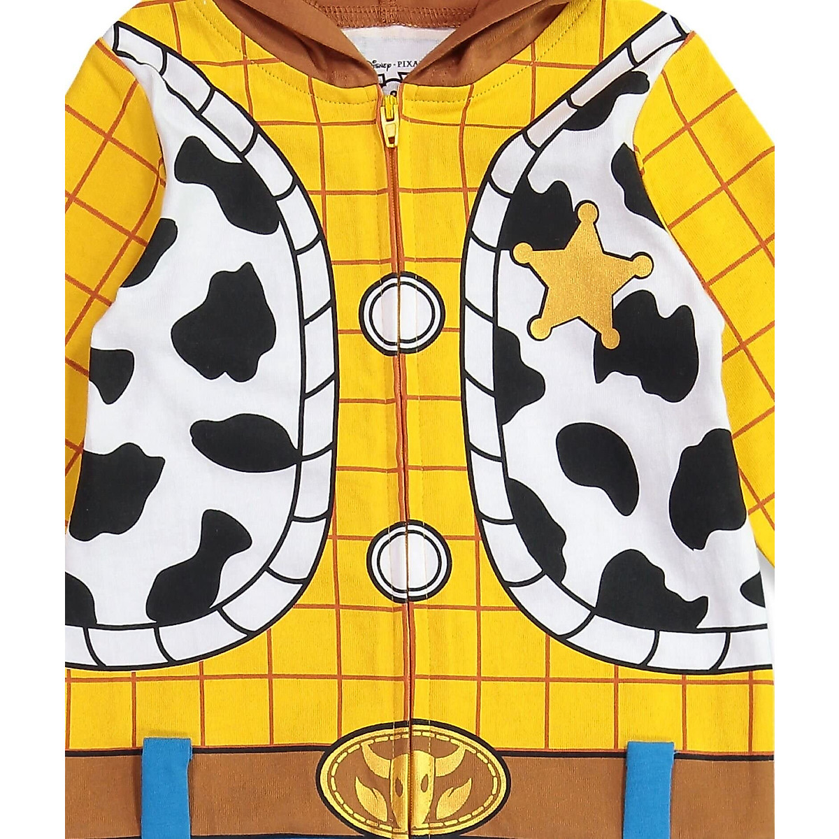 Pixar Toy Story Woody Toddler Boys Zip Up Coverall Blue/Yellow 2T