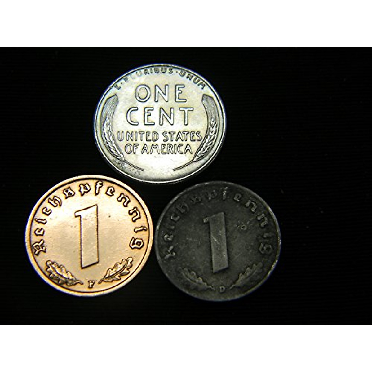 AU 1943 Steel Cent + Nazi Coin WW2 3rd Reich German US Lot