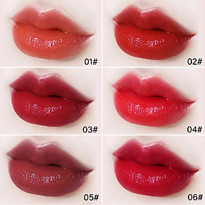 Sulily 6 Colors Lip Tint Stain Set,Plumping Mini Velvet Lip Tint,Hydrating Moisturizing Lip Cheeks and Eyes,Waterproof&Long Lasting,Natural Glossy Korean Lip Tint Stain Non-Sticky
