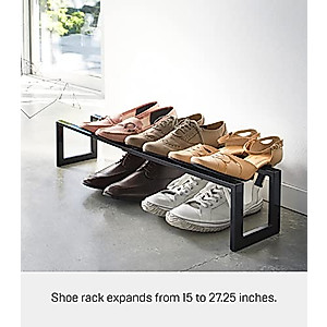 Yamazaki Expandable Home Adjustable, Small | Steel | Shoe Rack, Single, Black
