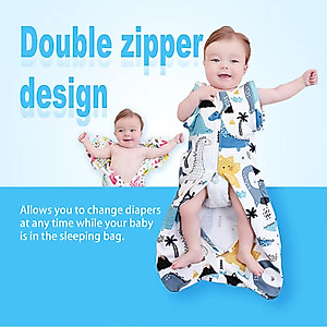 Nearkoi Baby Transition Swaddle Sack,Baby Sleeping Bag with Arms Up Removable Long Sleeve,or Sleeveless,Pure Cotton,Baby Sleep Sack for Appease The Baby,Pink,12-19lbs