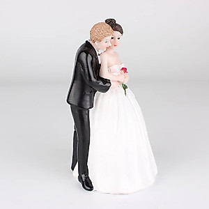 Romantic Wedding Party Cake Topper Ornament, Synthetic Resin Bride & Groom Figurine Used for Wedding Cake,Valentine's Day Present,Home Decoration (F)